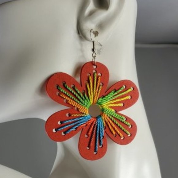 Hand Crafted | Jewelry | Kenyan Hand Crafted Wood Earring With Thread ...